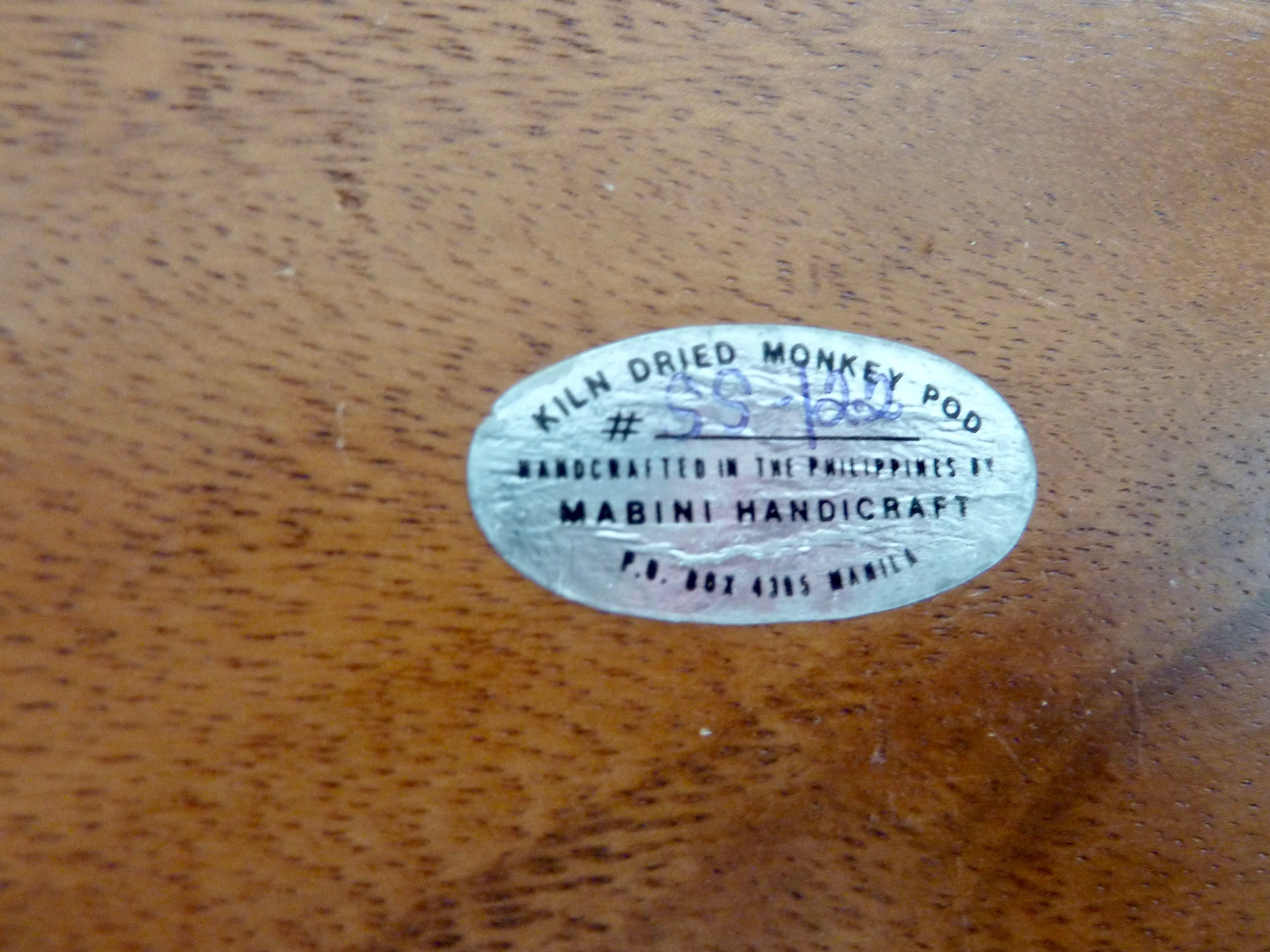 Vintage Mabini Handicraft Kiln Dried Monkey Pod - Handcrafted in the ...