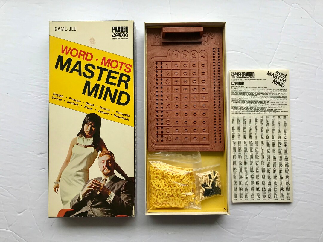Vintage Word Master Mind Board Game, 1972 Parker Brothers, Break the ...