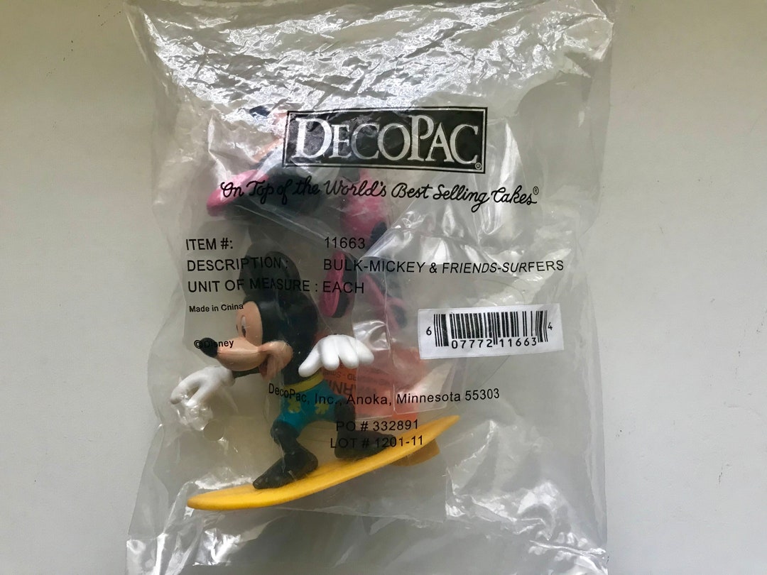 Decopac Cake Topper Disney Mickey Surfer & Minnie at Beach, New in ...