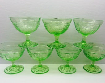 Depression glass sherbet dessert bowls | Etsy