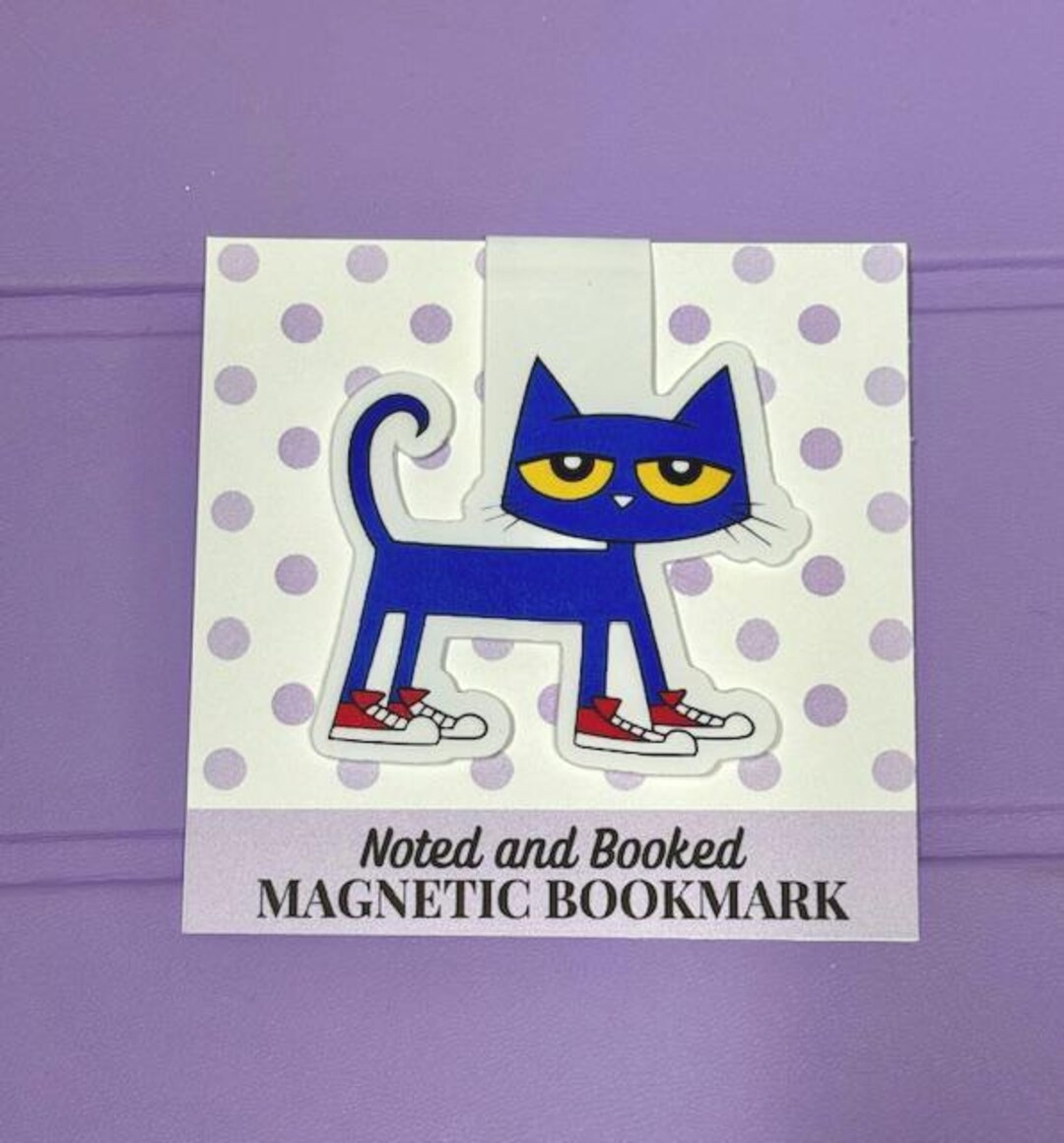 Pete the Cat Bookmark, Magnetic Bookmark, Booktok, Cute Bookmark, Gift ...