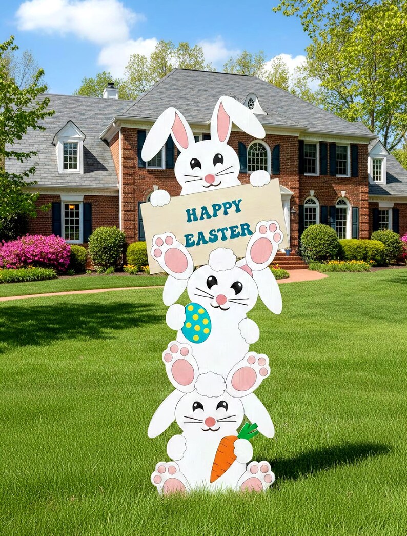DIY 5 Ft Easter Bunny Stacked Tower Pattern Template Blueprint Digital ...