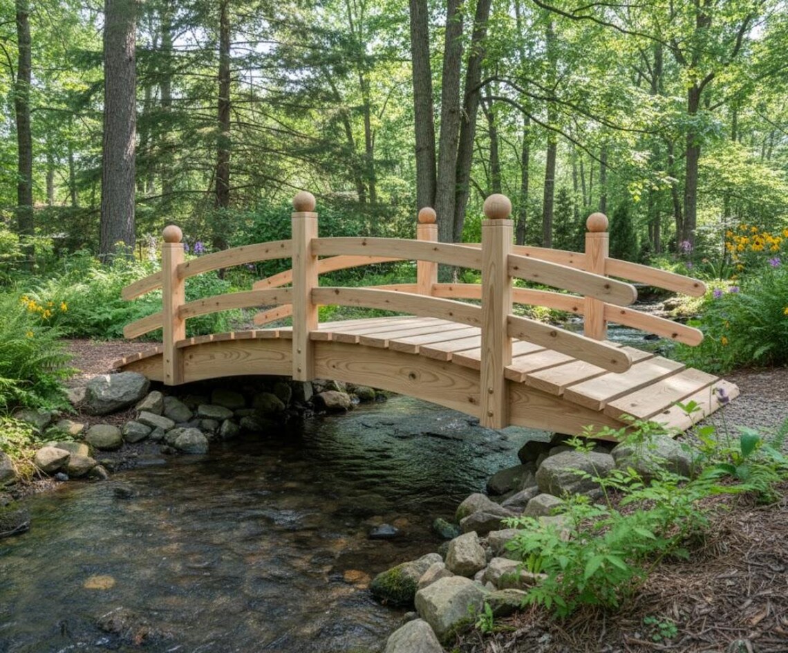Easy DIY 10x4 Ft Sturdy Arch Wooden Bridge Blueprint Design Plans - for ...
