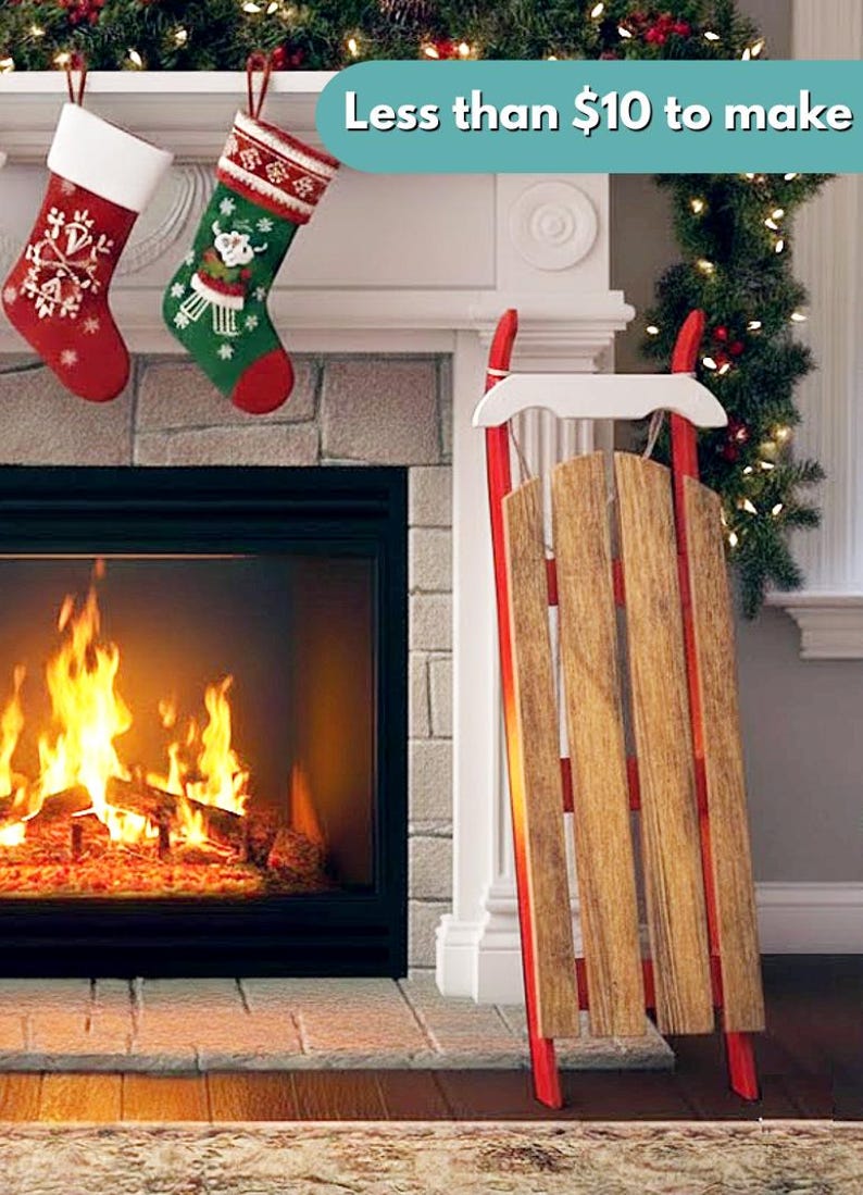 Easy DIY 4.5 Ft Wooden Sled Blueprint Design Plans: Christmas Holiday ...