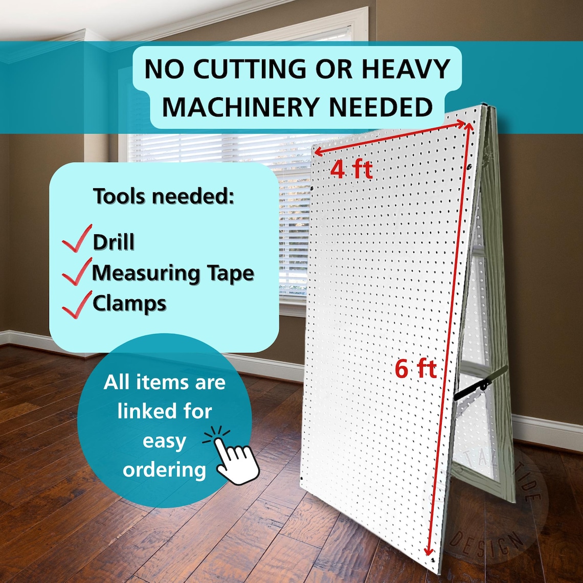 Easy DIY 4'x6' Wooden Pegboard Display Freestanding Build Blueprint ...