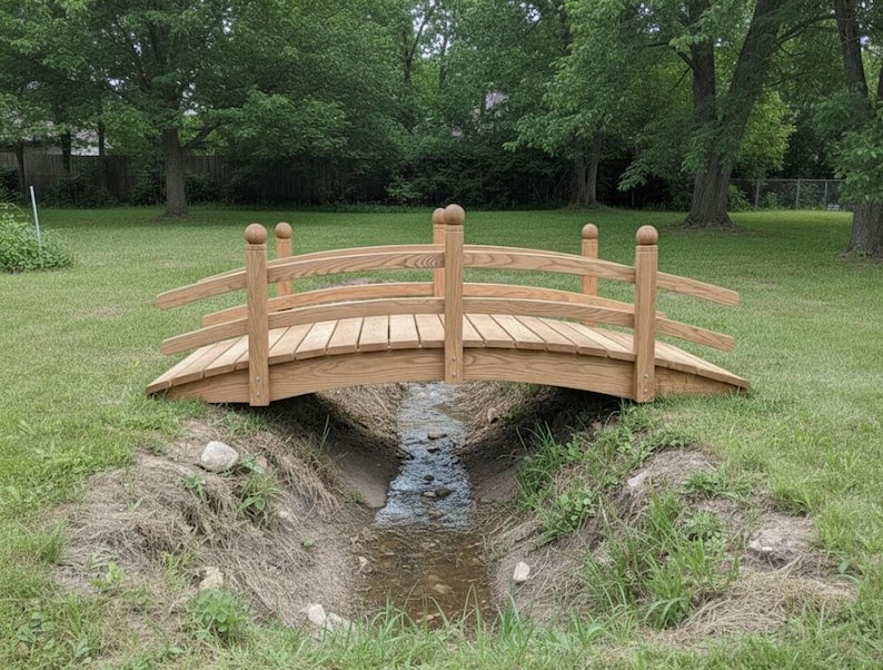 Easy DIY 10x4 Ft Sturdy Arch Wooden Bridge Blueprint Design Plans - for ...