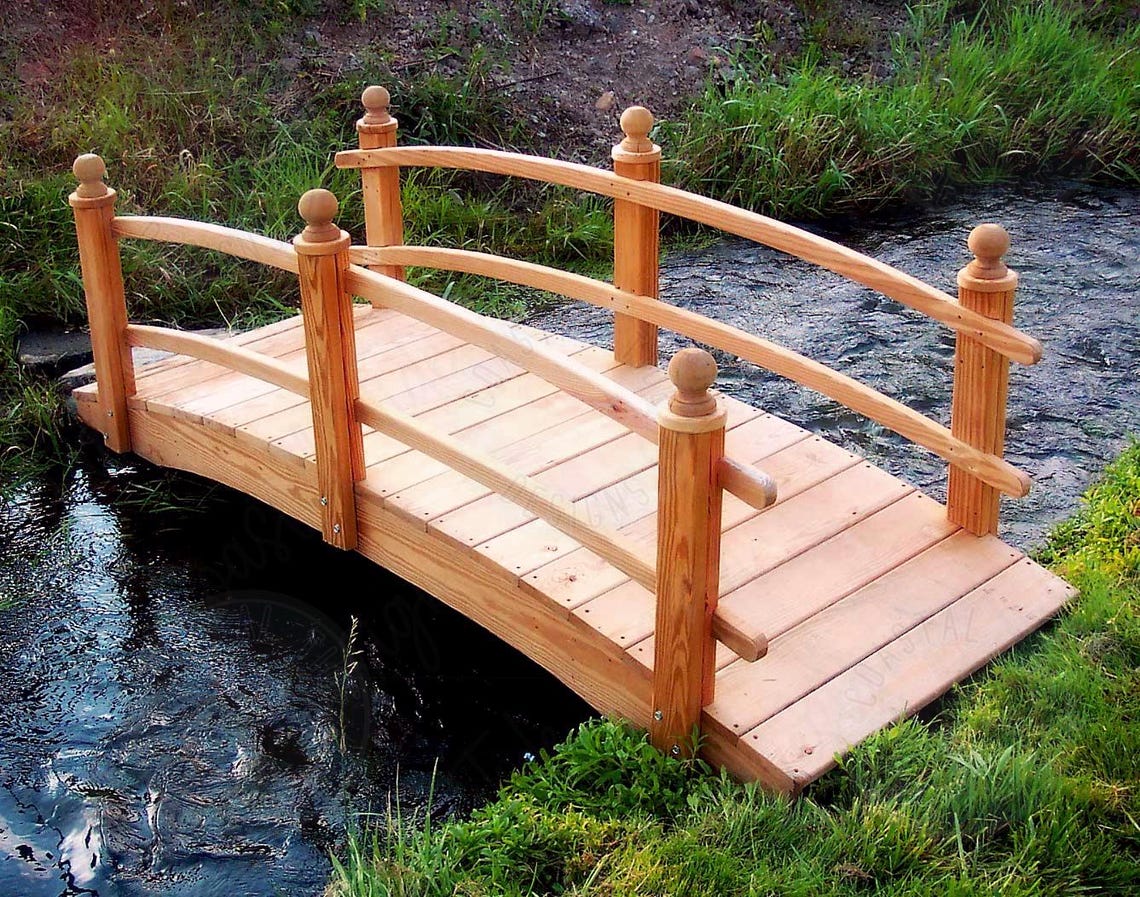 Easy DIY 10 Ft Sturdy Arch Wooden Bridge Blueprint Design Plans -only 6 ...