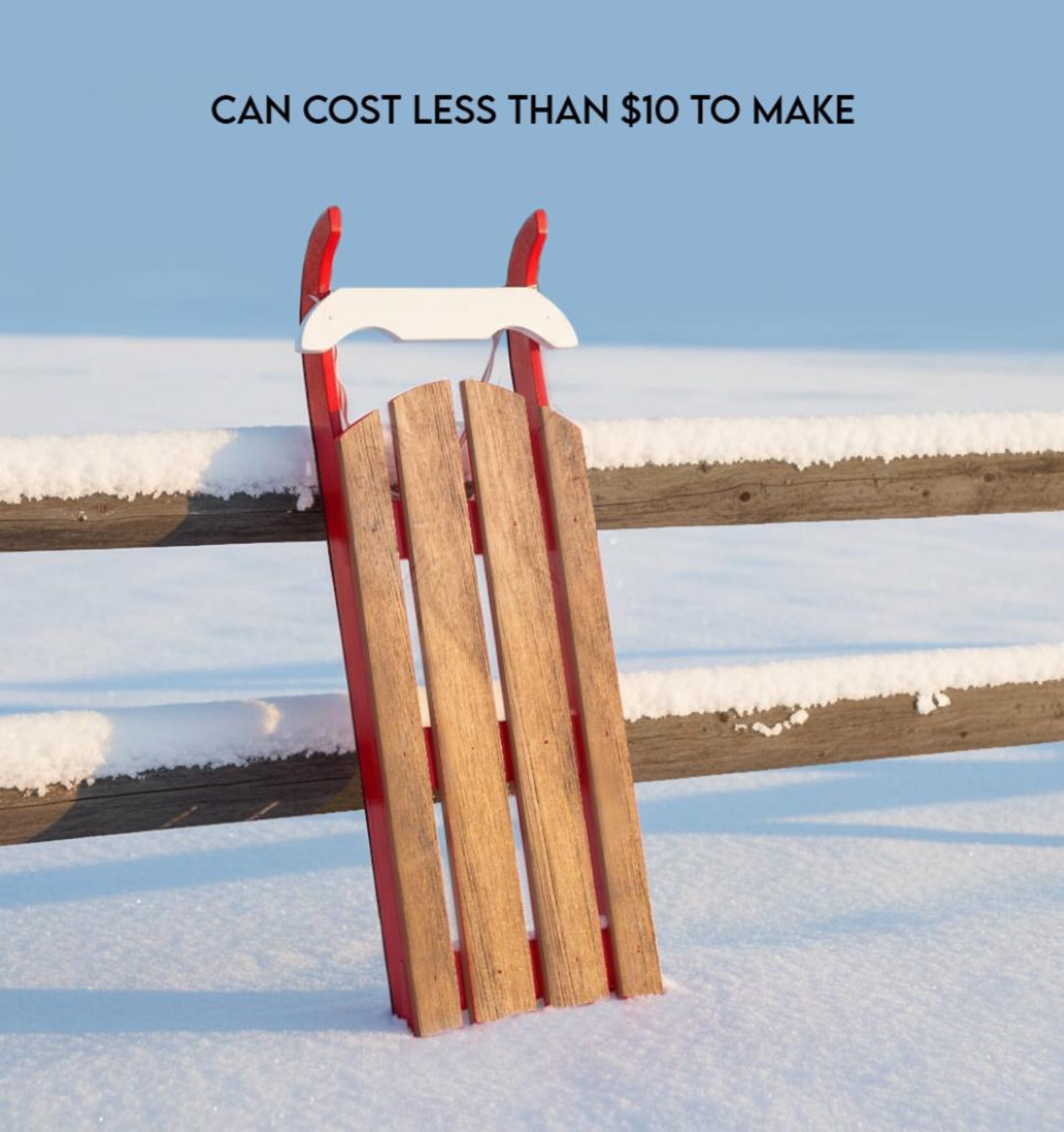 Easy DIY 4.5 Ft Wooden Sled Blueprint Design Plans: Christmas Holiday ...