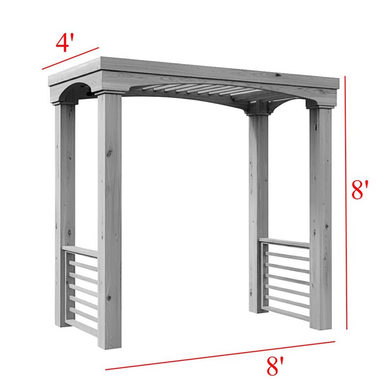 DIY 8 Ft Wooden Arch Arbor Blueprint Design Pattern Build Plans ...