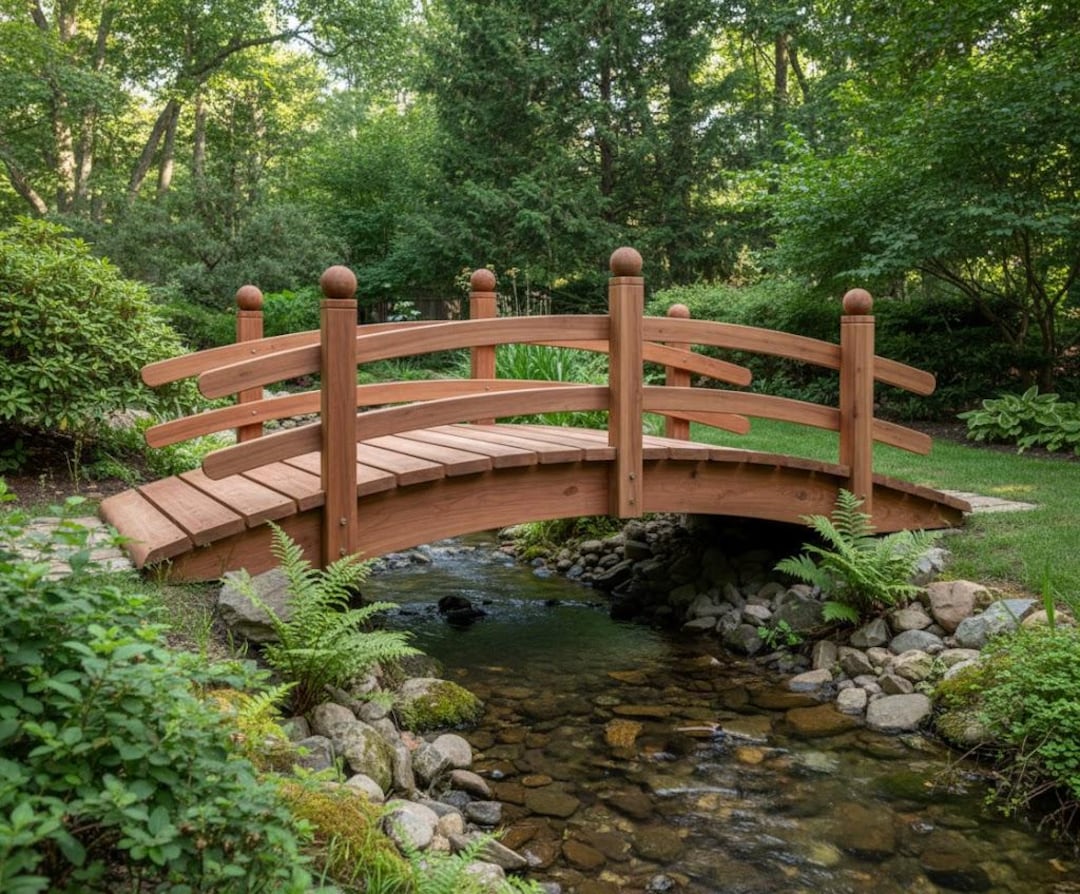 Easy DIY 10x4 Ft Sturdy Arch Wooden Bridge Blueprint Design Plans - for ...