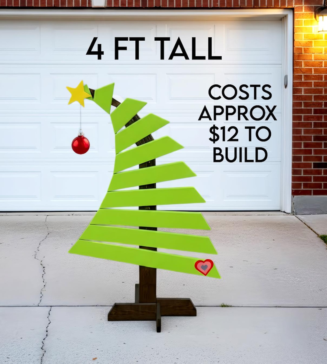 Easy DIY Curved Leaning Christmas Tree and Stand - Blueprint Design ...