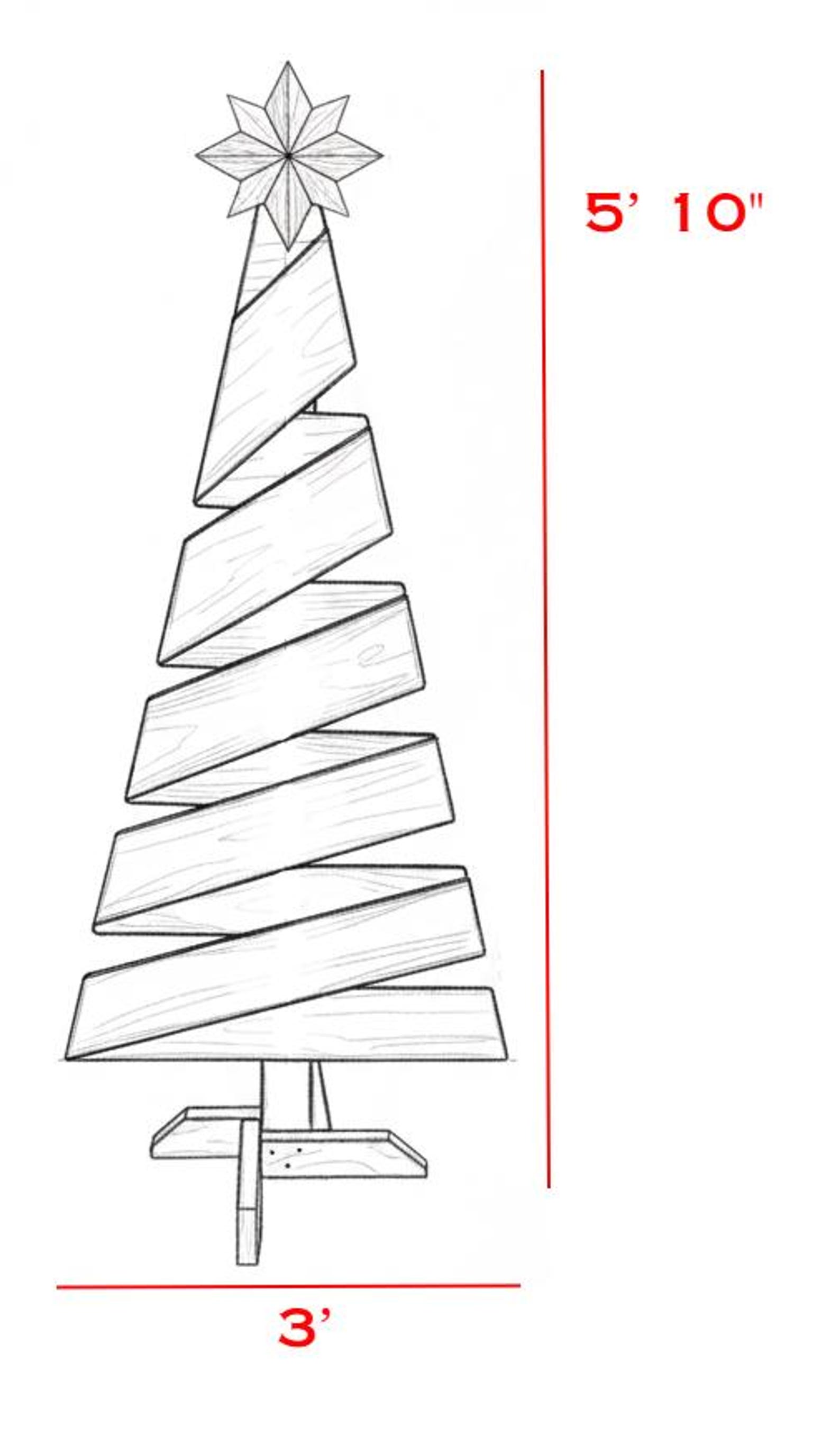 Easy DIY Wooden Bethlehem Star & Spiral Christmas Tree and Stand- Fence ...