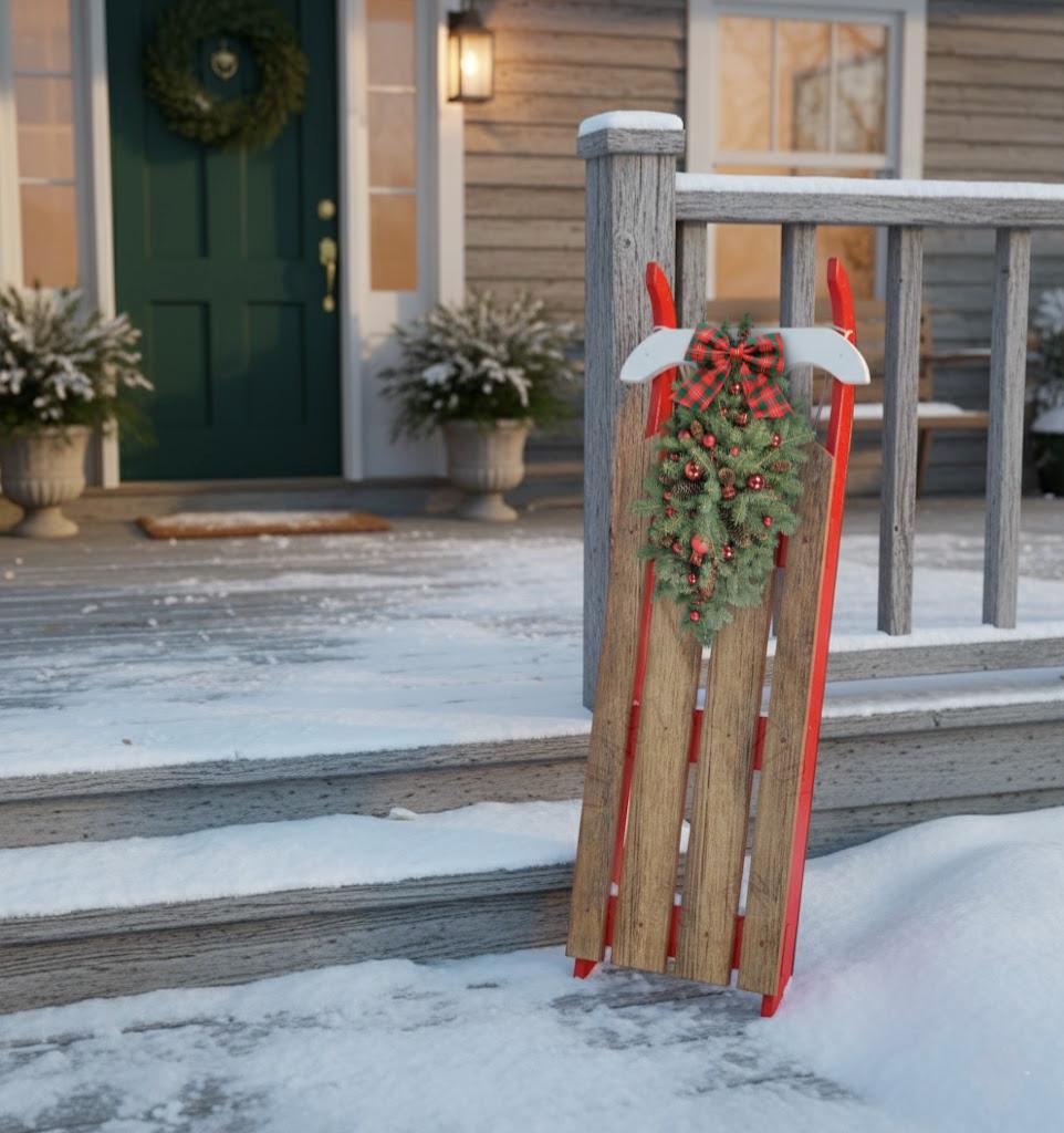 Easy DIY 4.5 Ft Wooden Sled Blueprint Design Plans: Christmas Holiday ...