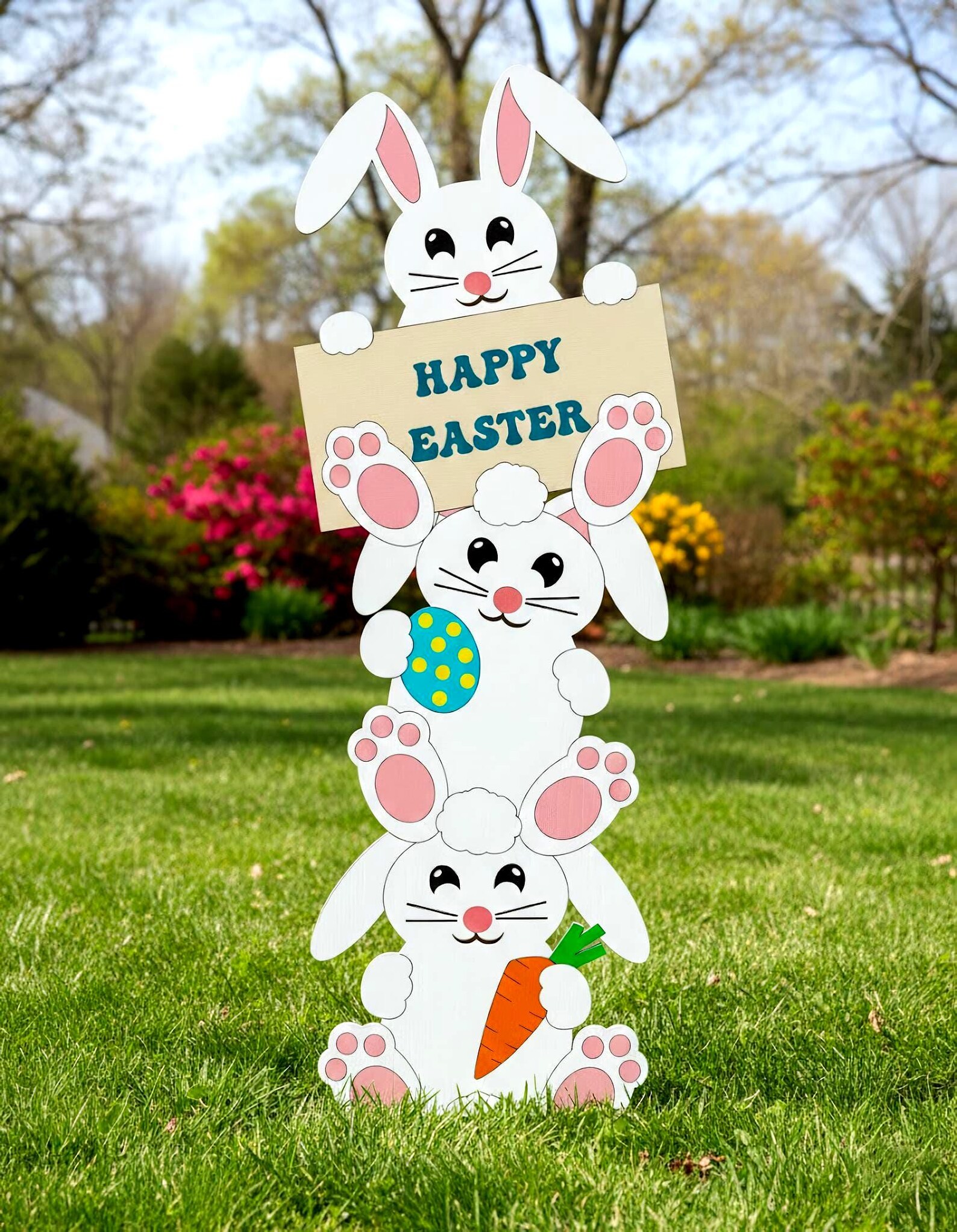 DIY 5 Ft Easter Bunny Stacked Tower Pattern Template Blueprint Digital ...