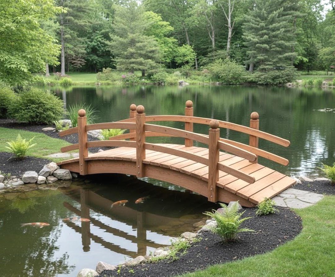 Easy DIY 10x4 Ft Sturdy Arch Wooden Bridge Blueprint Design Plans - for ...