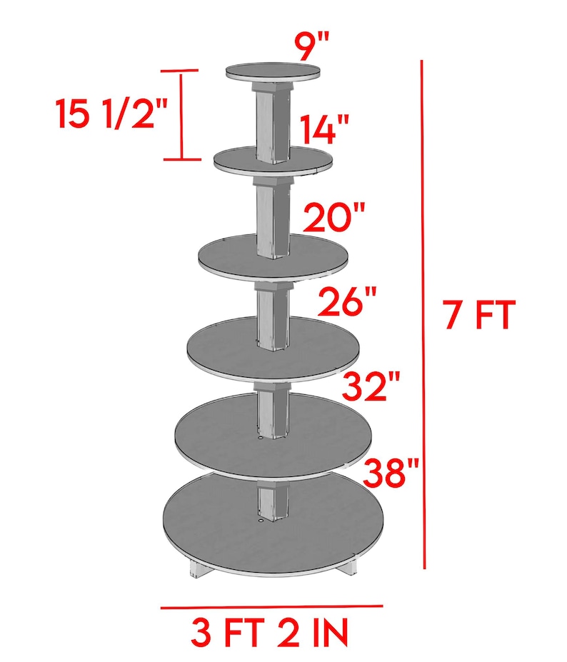 Easy DIY 7 Ft Wooden Shelf Blueprint Design Build Plans - Portable ...