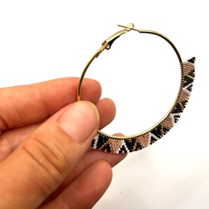 Small Hoops With Braided Glass Pearls - Etsy