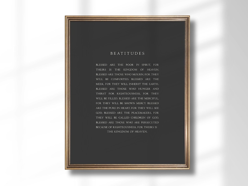 Beatitudes Bible Verse Wall Art, Minimal Christian Scripture Print - Etsy