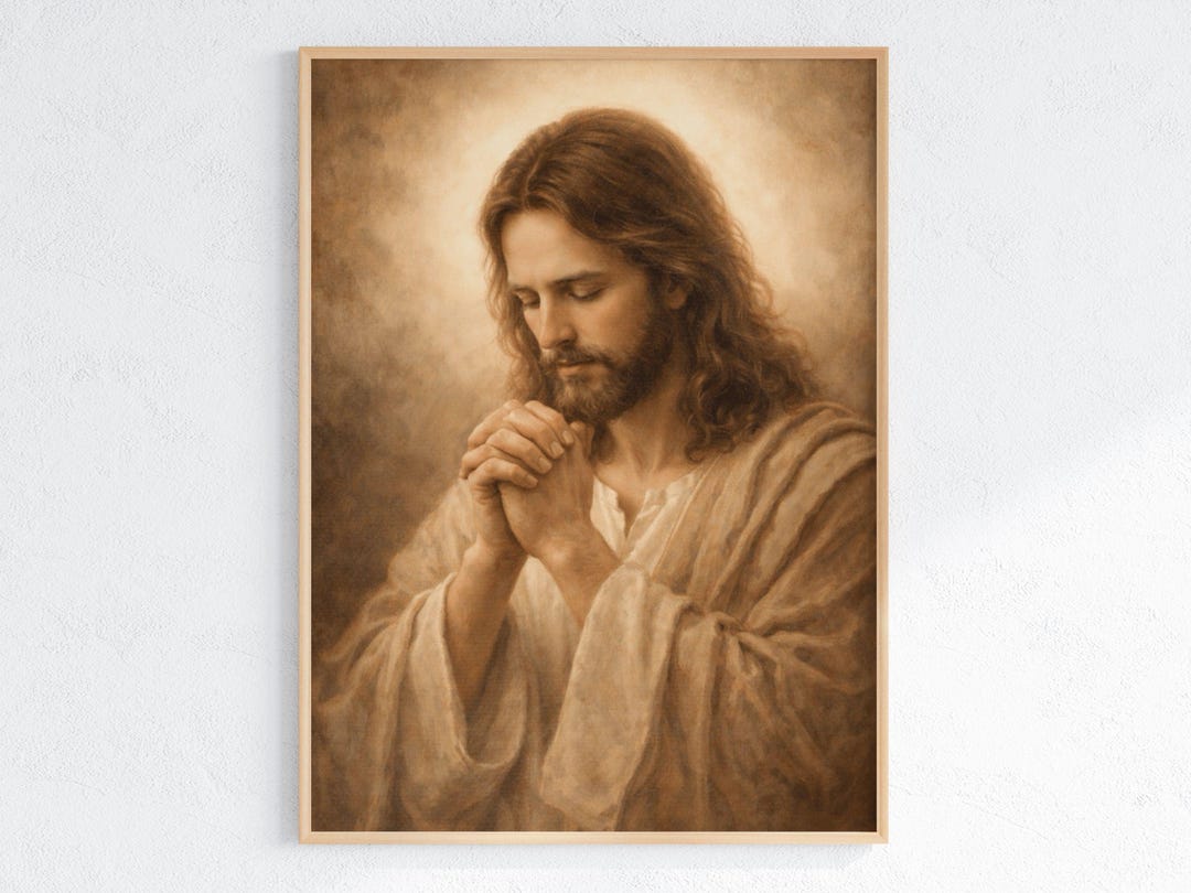 Jesus Praying Wall Art Print, Christian Home Decor - Etsy