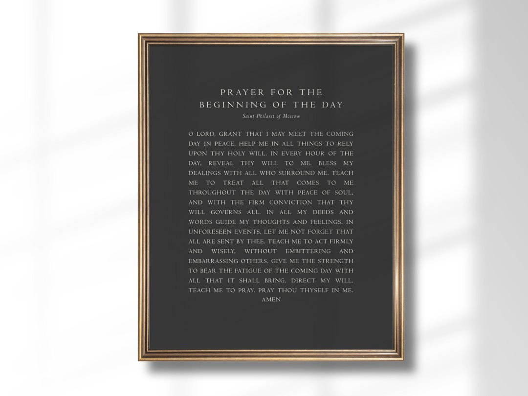 Prayer for the Beginning of the Day - Wall Art - Etsy
