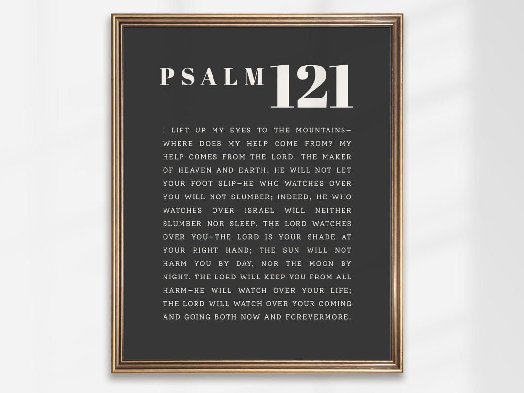 Psalm 121 Scripture Wall Art, Bible Verse Poster, Christian Home Decor ...