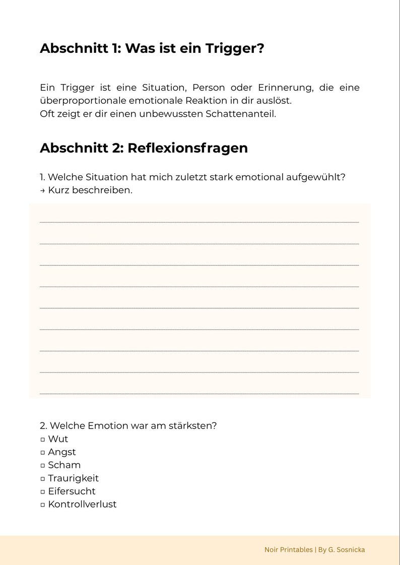 Understanding Triggers – Your 4-step Worksheet for Self-reflection - Etsy