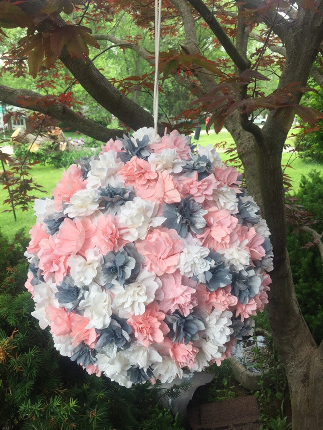 Large Flower Ball Piñata - Wedding Piñata - Guestbook - Baby Shower ...