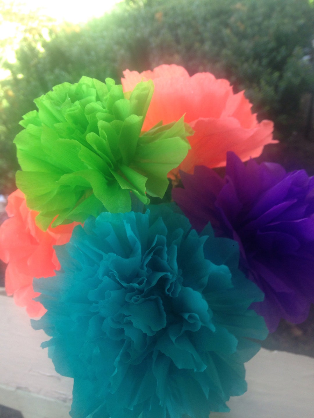 Beautiful Crepe Flowers - Geranium Color Flowers - Paper Flowers - Set ...