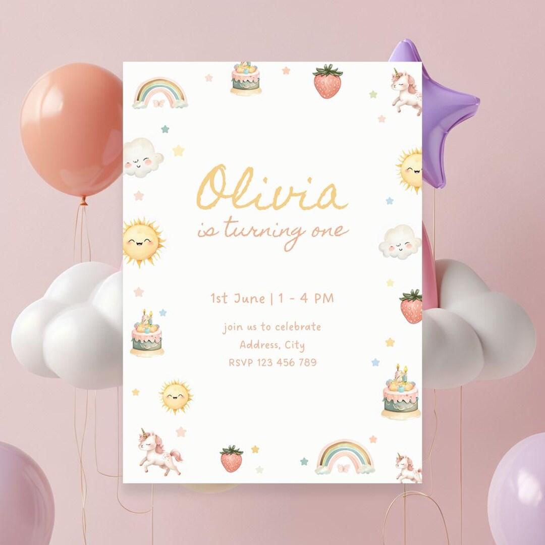 Editable Play Printable Birthday Invitation, Sun Editable Invitation ...