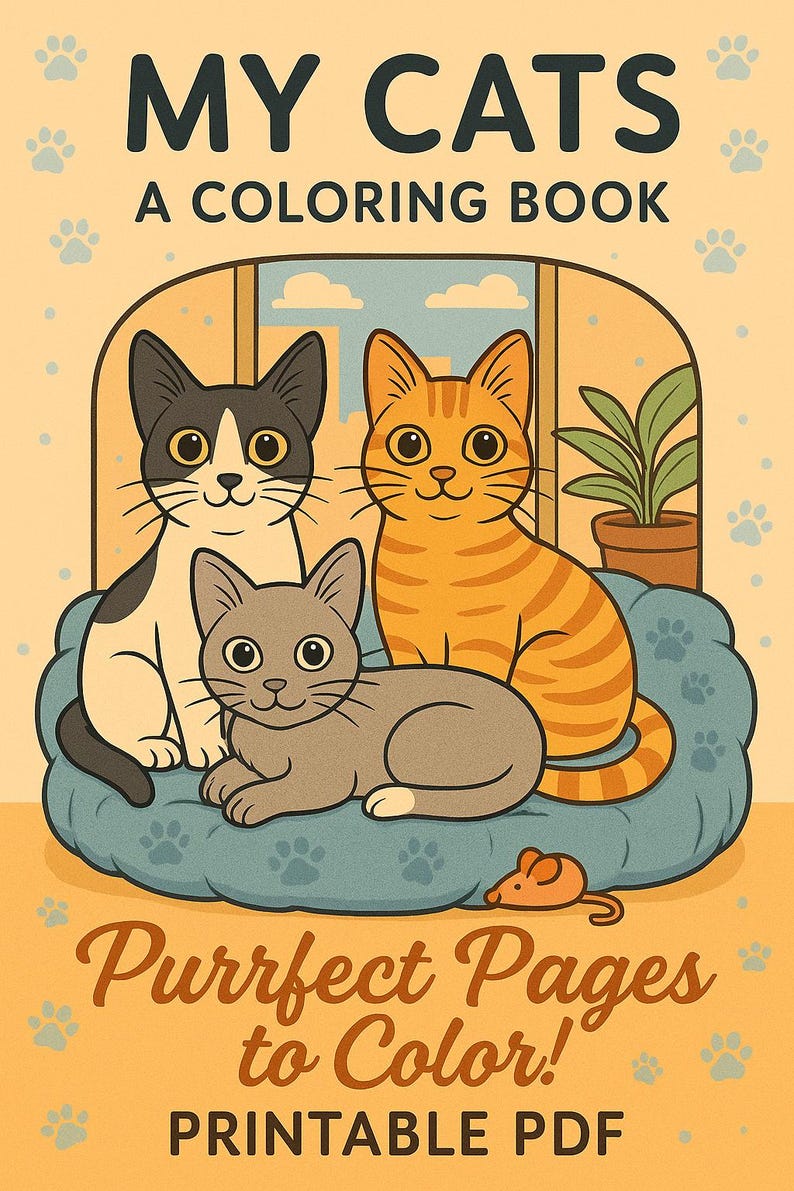 Real-life Rescue Cats Coloring Book – Printable Pages PDF Inspired by ...