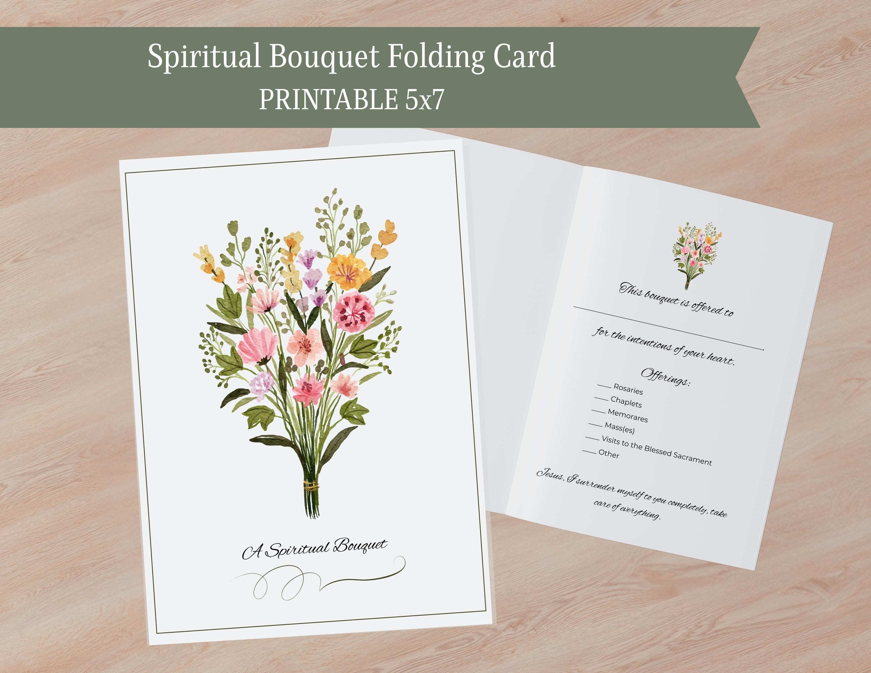 Printable Catholic Spiritual Bouquet Card: Gift (5x7 Folding Card ...
