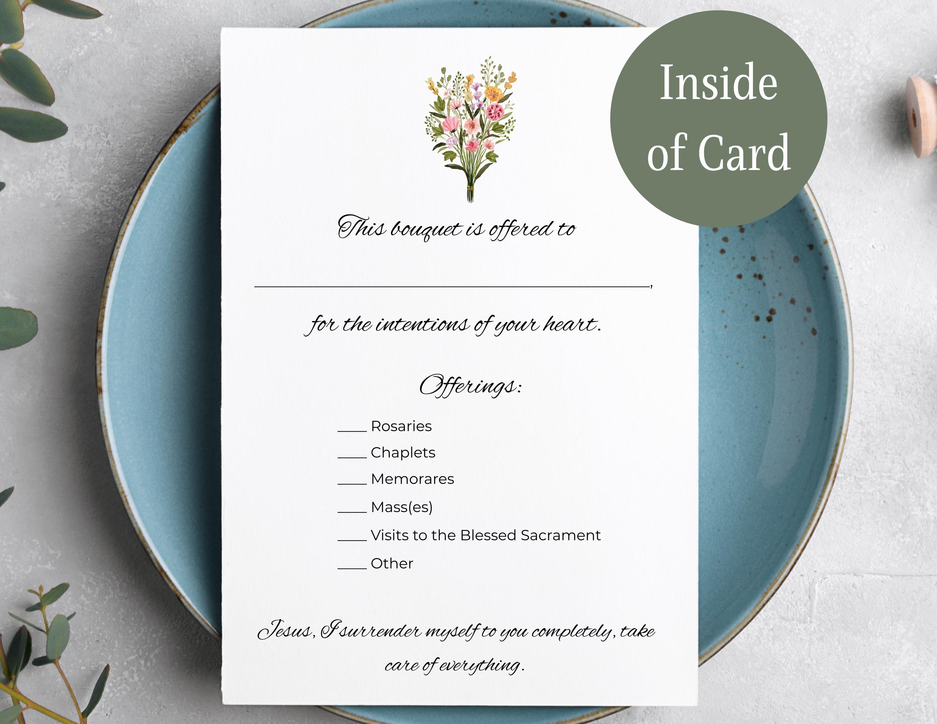 Printable Catholic Spiritual Bouquet Card: Gift (5x7 Folding Card ...