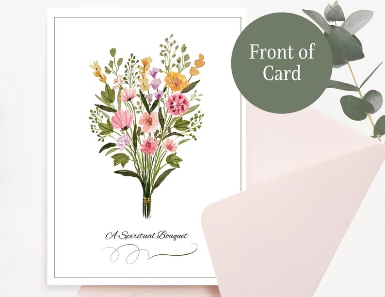 Printable Catholic Spiritual Bouquet Card: Gift (5x7 Folding Card ...