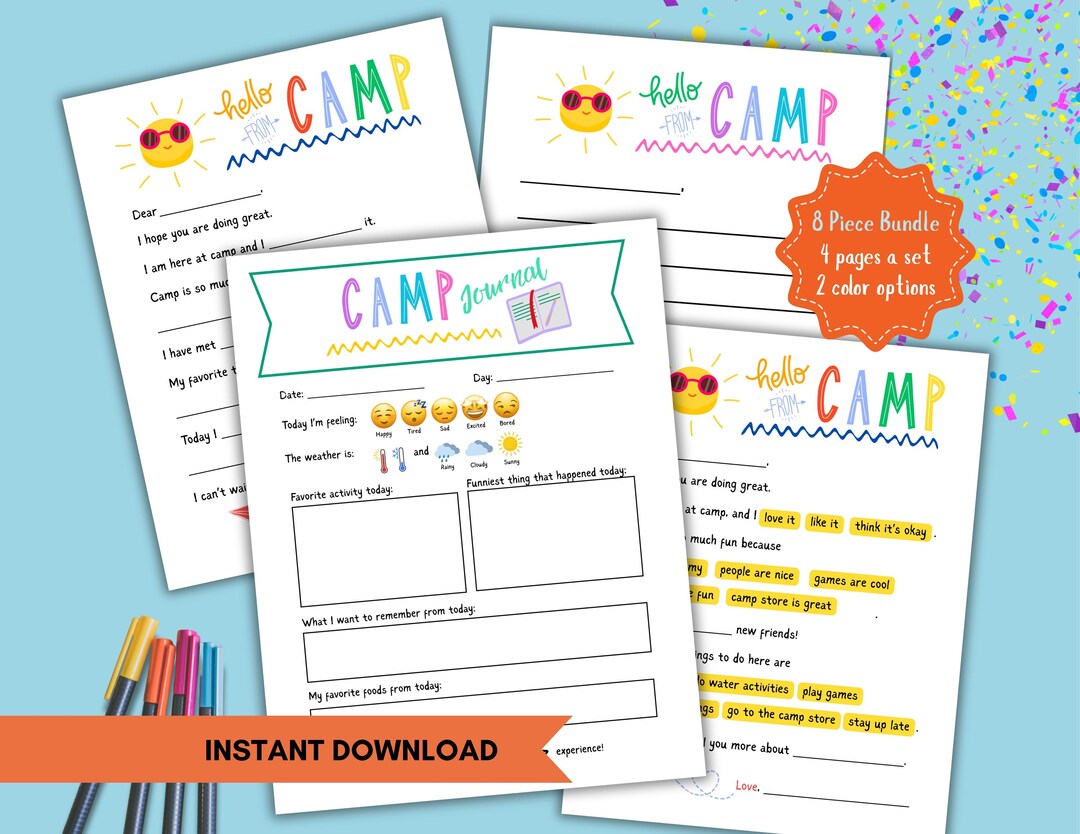 PRINTABLE | Camp Letter Template | Kids Camp Letters | Notes From Camp ...