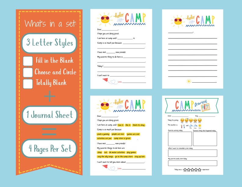 PRINTABLE | Camp Letter Template | Kids Camp Letters | Notes From Camp ...