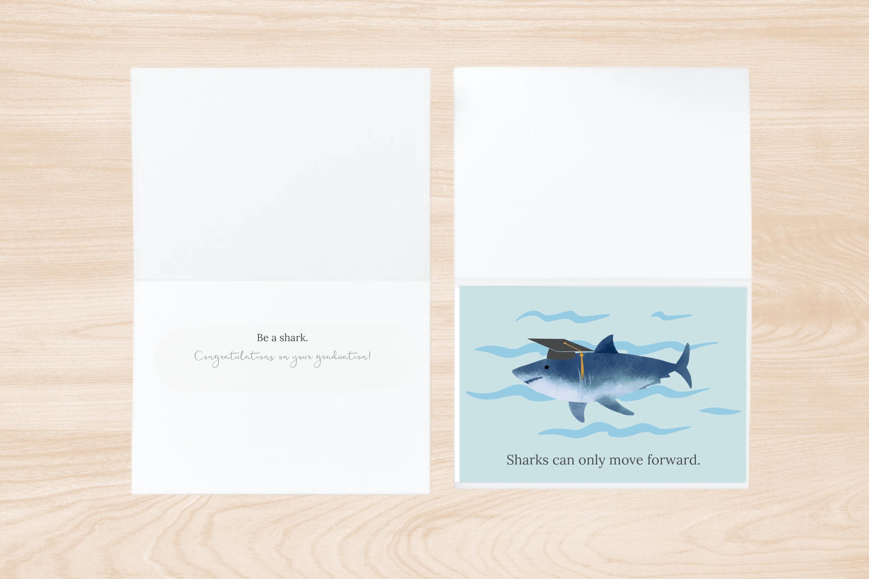 PRINTABLE | Sharks Can Only Move Forward Be a Shark |folding Card ...