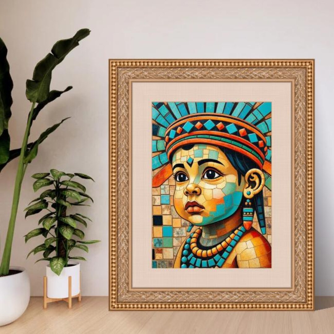 Mayan Family Mosaic Art Deco Print: Tribal Home Decor (digital Download ...