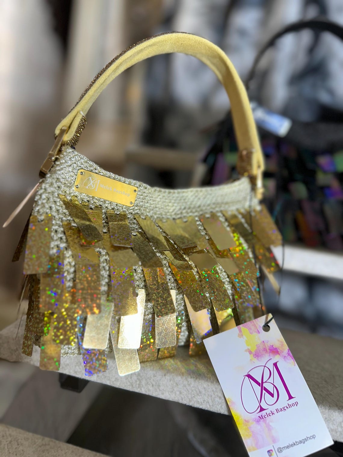 Handmade Sequin Mini Evening Bag | Glitter Party Purse | Black, Gold ...