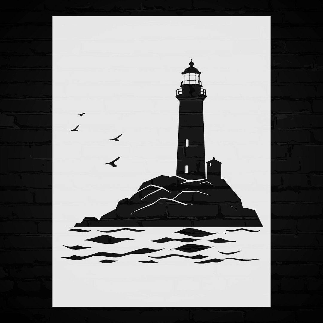 Lighthouse Stencil Template Reusable - DIY Home Decor, Craft Pattern ...