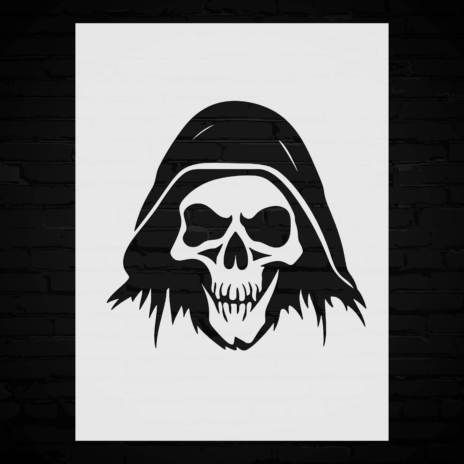 Grim Reaper Stencil - Detailed Design, Perfect for DIY Decor Projects ...