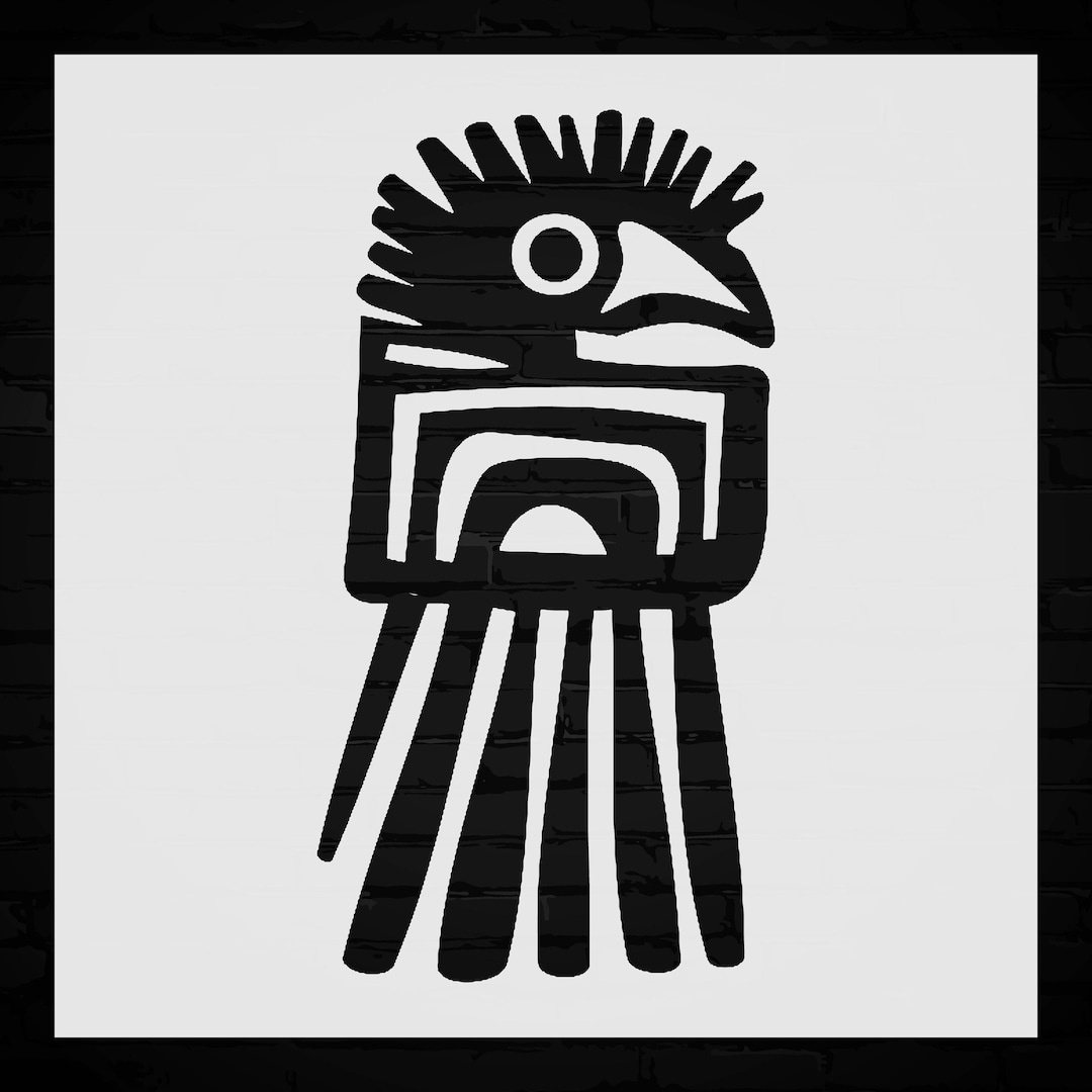 Aztec Bird Stencil Template Reusable | Unique Wall Decor, Art Pattern ...