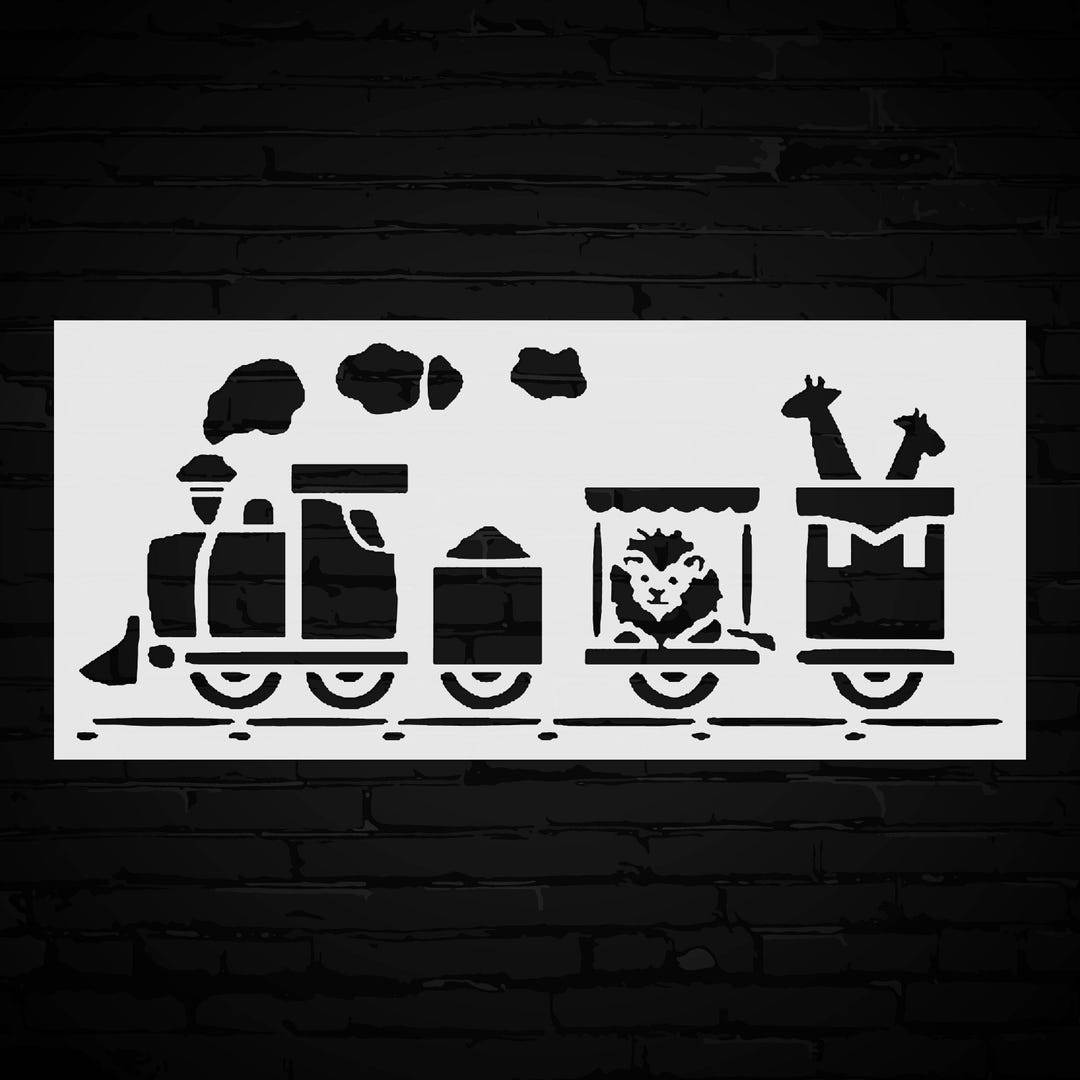 Reusable Toy Train Stencil - Airbrush Decor, Scrapbooking Pattern, Arts ...