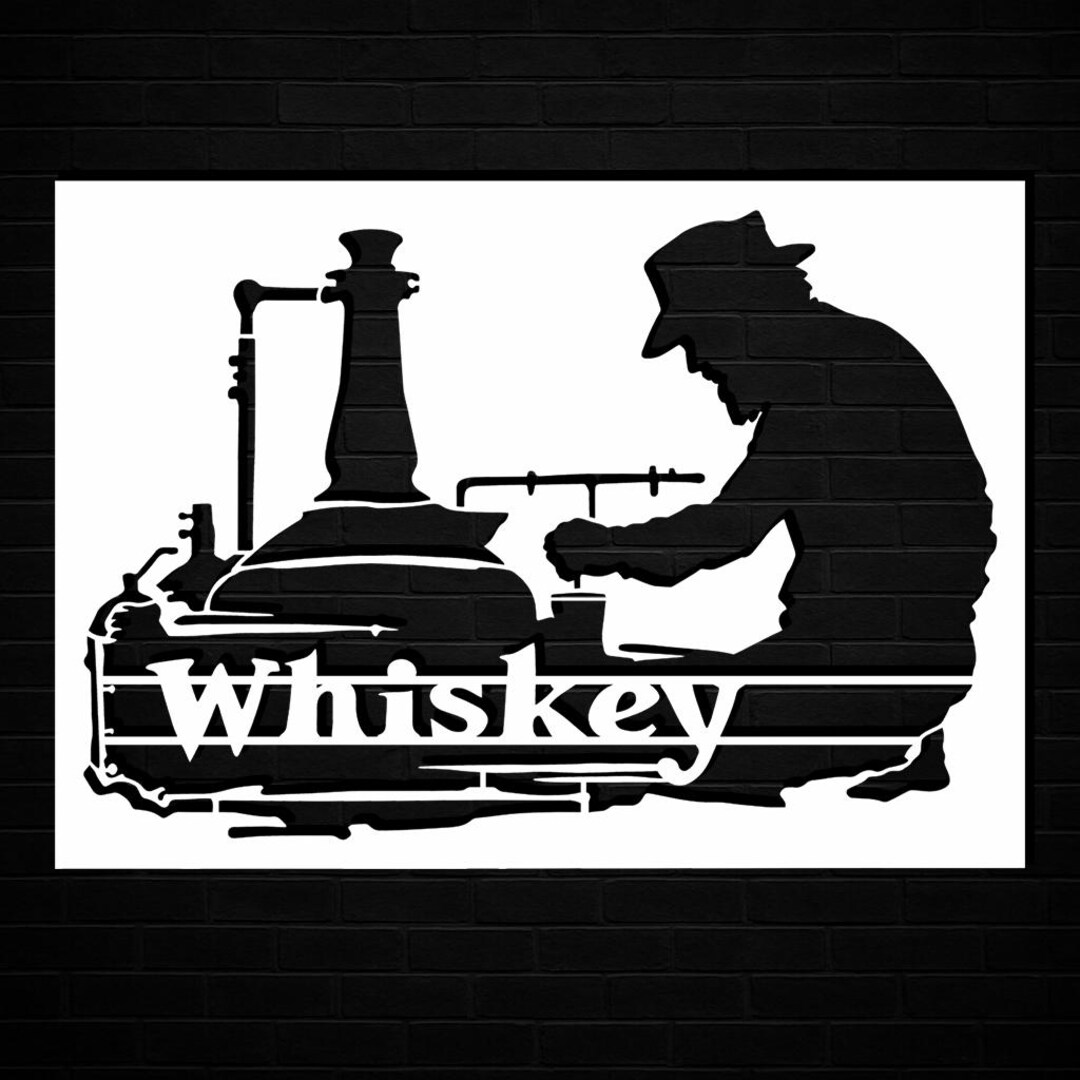 Whiskey Distiller Stencil: Reusable Template for Wall Art & Crafts - Etsy