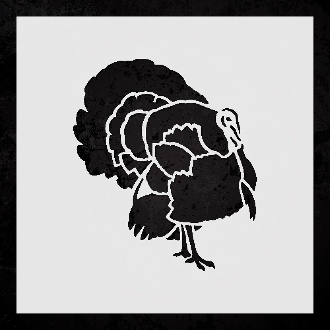 Turkey Stencil for Thanksgiving: Rustic Holiday Design - Easy to Use - Etsy