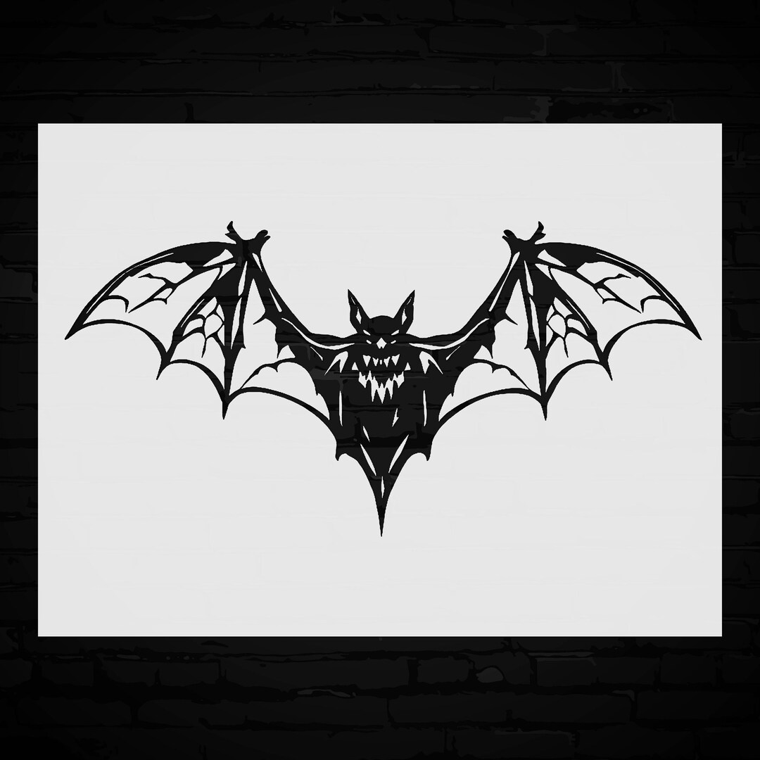 Geometric Bat Stencil Template Reusable for Home Decor, Wall Art, DIY ...