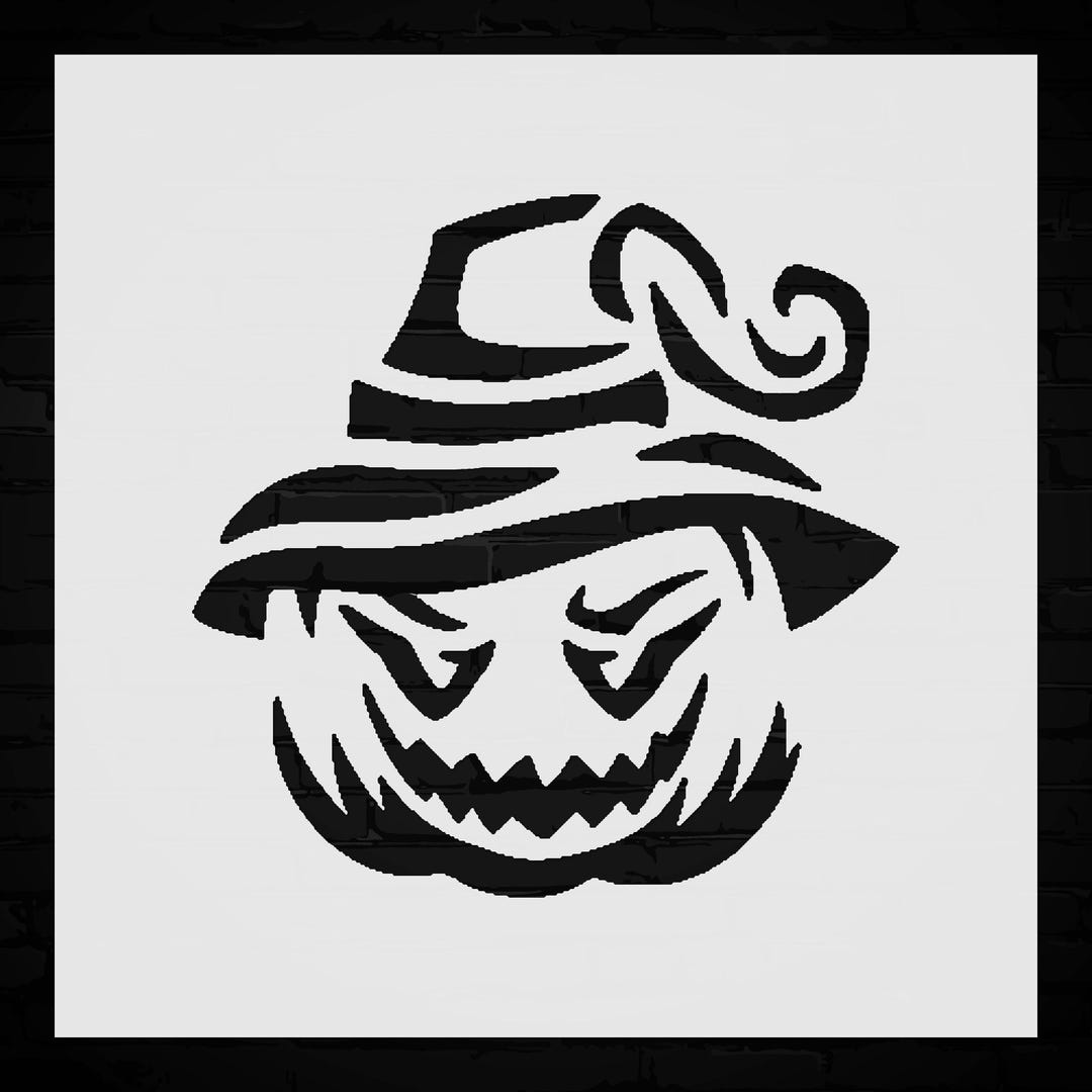 Jack-o'-lantern Pumpkin Stencil Template Reusable for Halloween Decor ...
