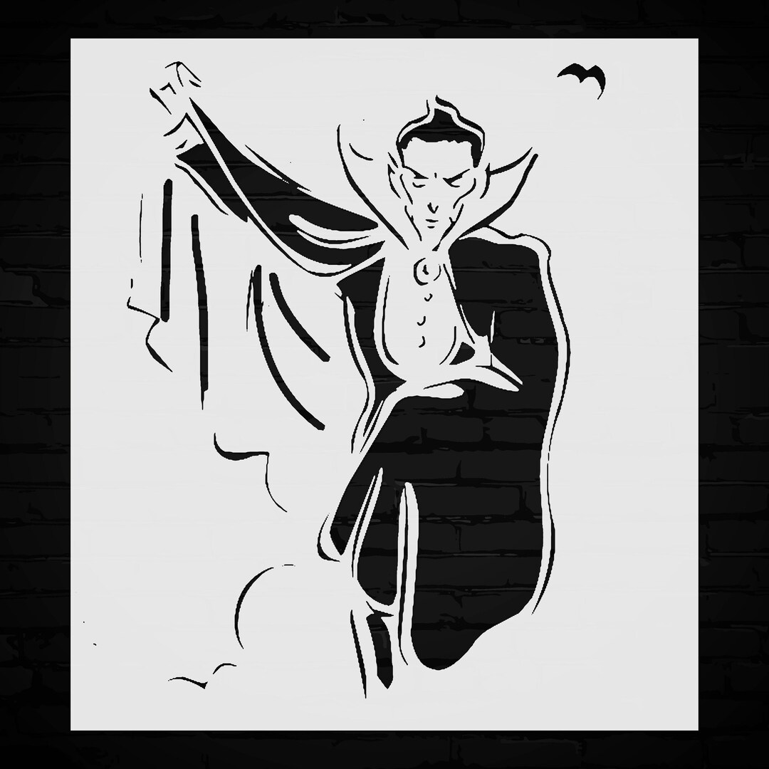 Dracula Vampire Stencil - Reusable Template for Wall Art Nursery Event ...