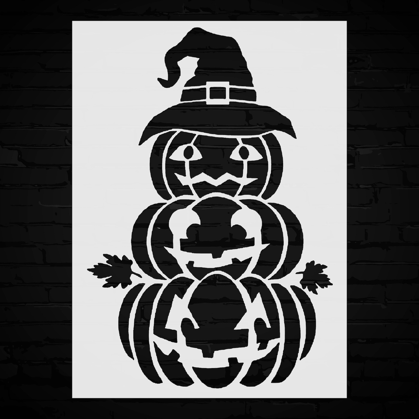 Happy Stacked Pumpkins Stencil Template Reusable - DIY Fall Decor ...