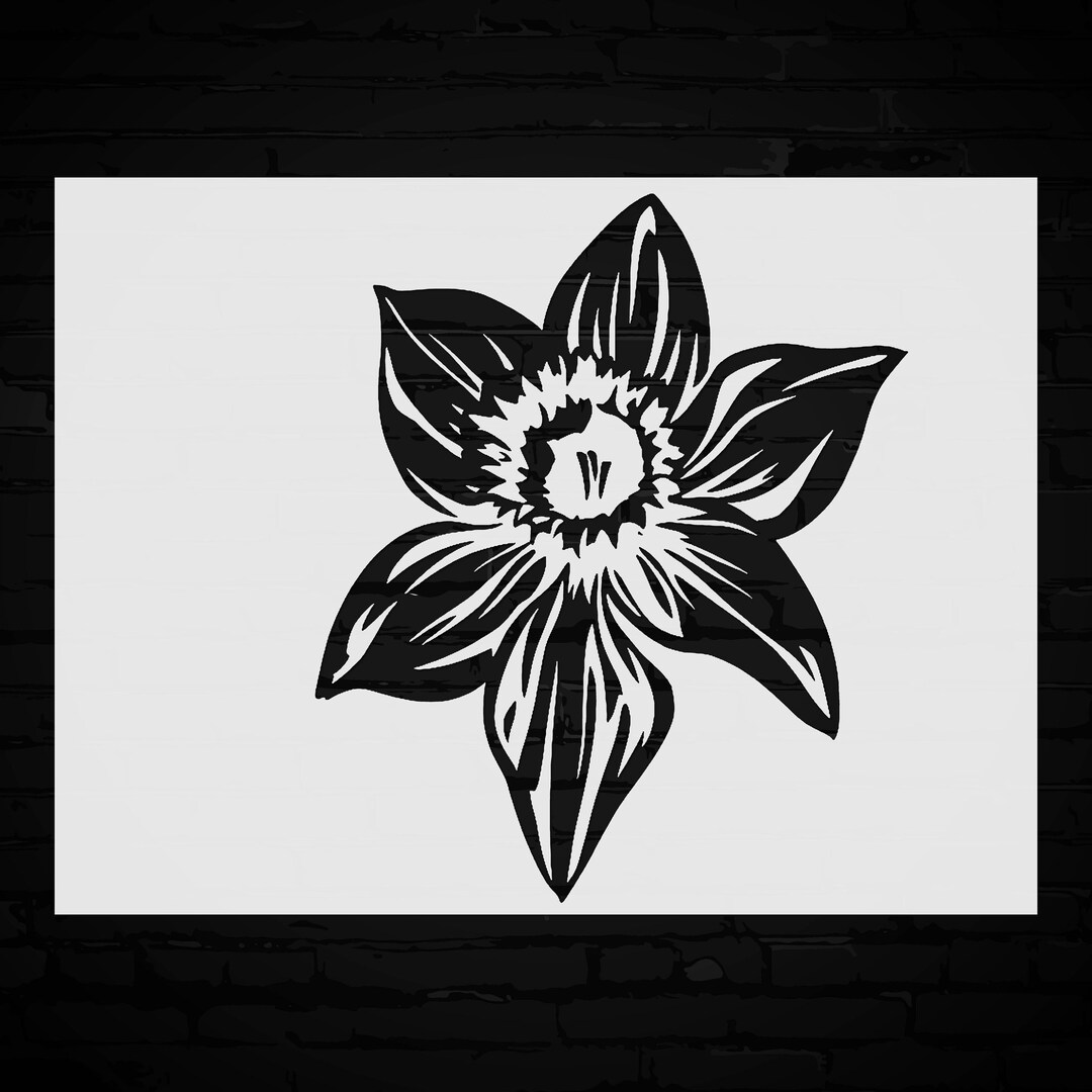 Reusable Daffodil Stencil Template Floral Craft Pattern for Wall Art ...