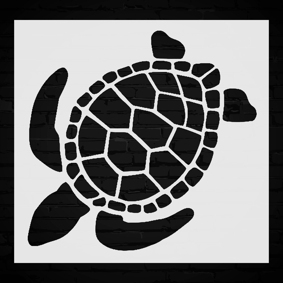 Sea Turtle Stencil - Nautical Decor, Ocean Pattern, Animal Design ...